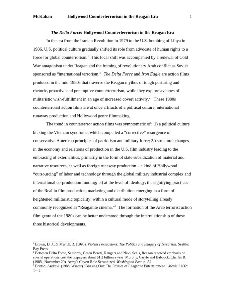 Reagan-Era Hollywood Counterterrorism Films | PDF | Gamal Abdel Nasser ...
