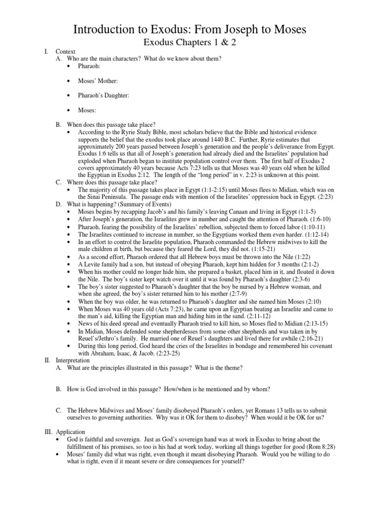 Exodus (Complete Outlines) | The Exodus | Aaron