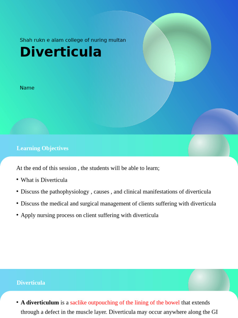 Diverticula AHN | PDF