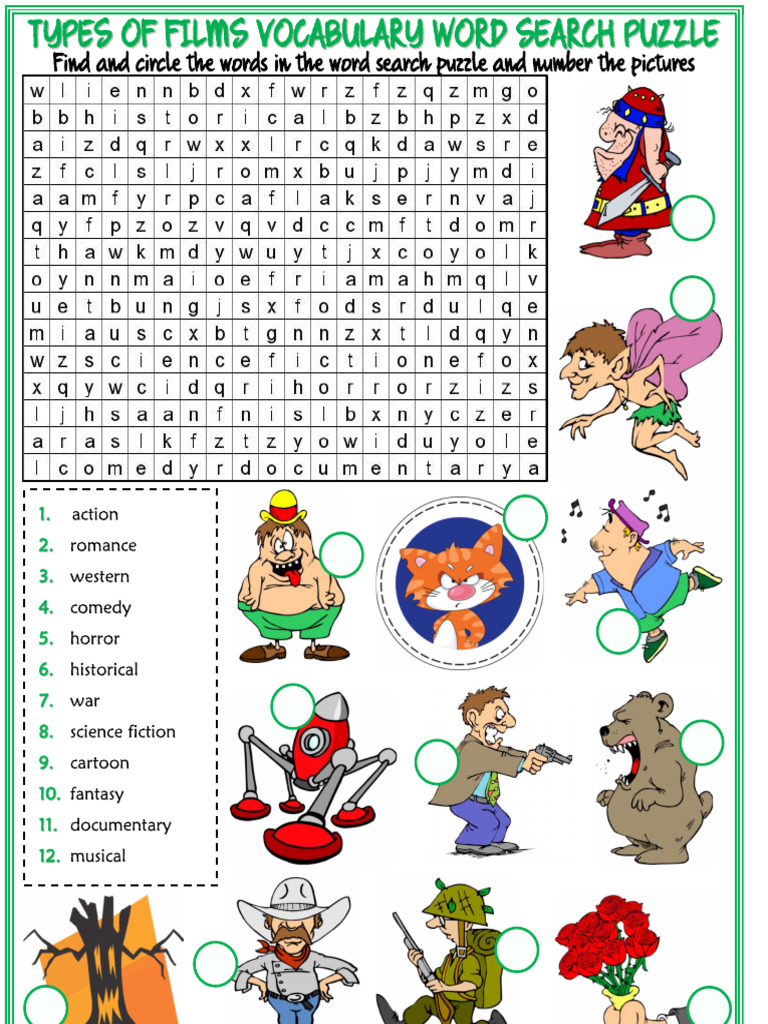 Types of Films - Vocabulary | PDF