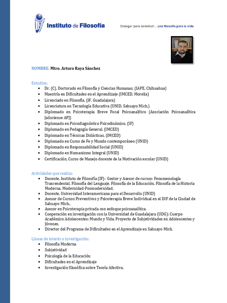 Curriculum Vitae Arturo Raya Marzo 2023 1 | PDF