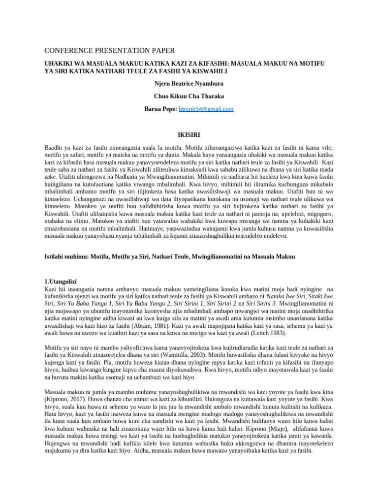 CONFERENCE PRESENTATION PAPER | PDF CONFERENCE PRESENTATION PAPER | PDF