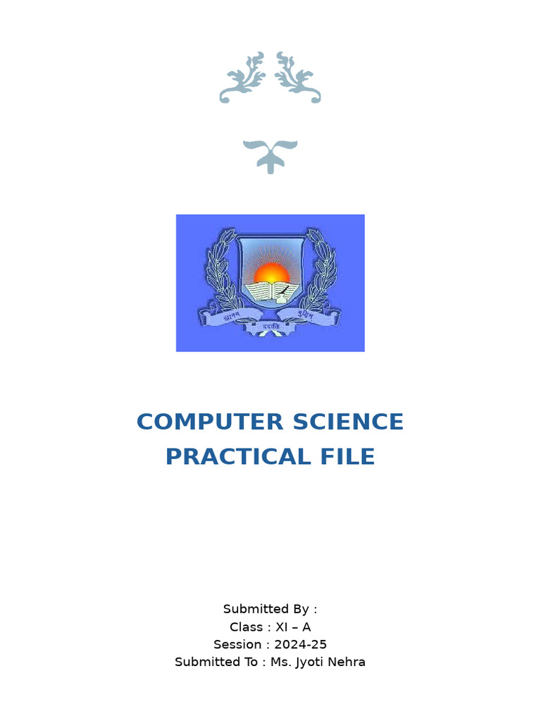 Computer Science Practical File | PDF