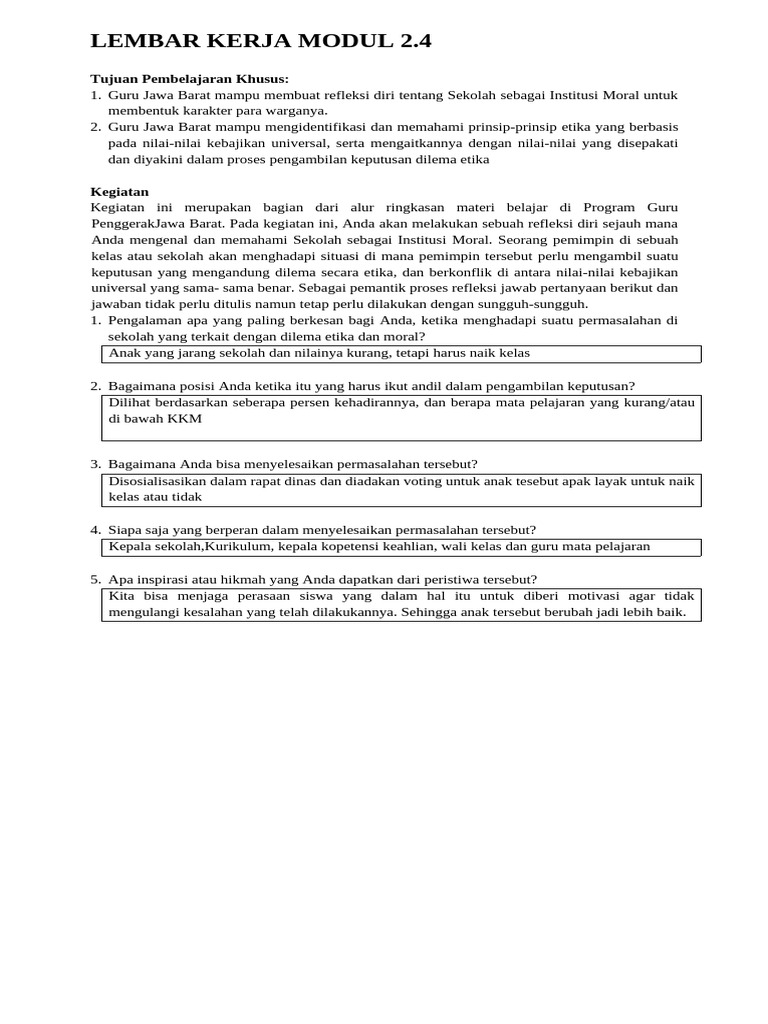 Lembar Kerja Modul 2.4 | PDF