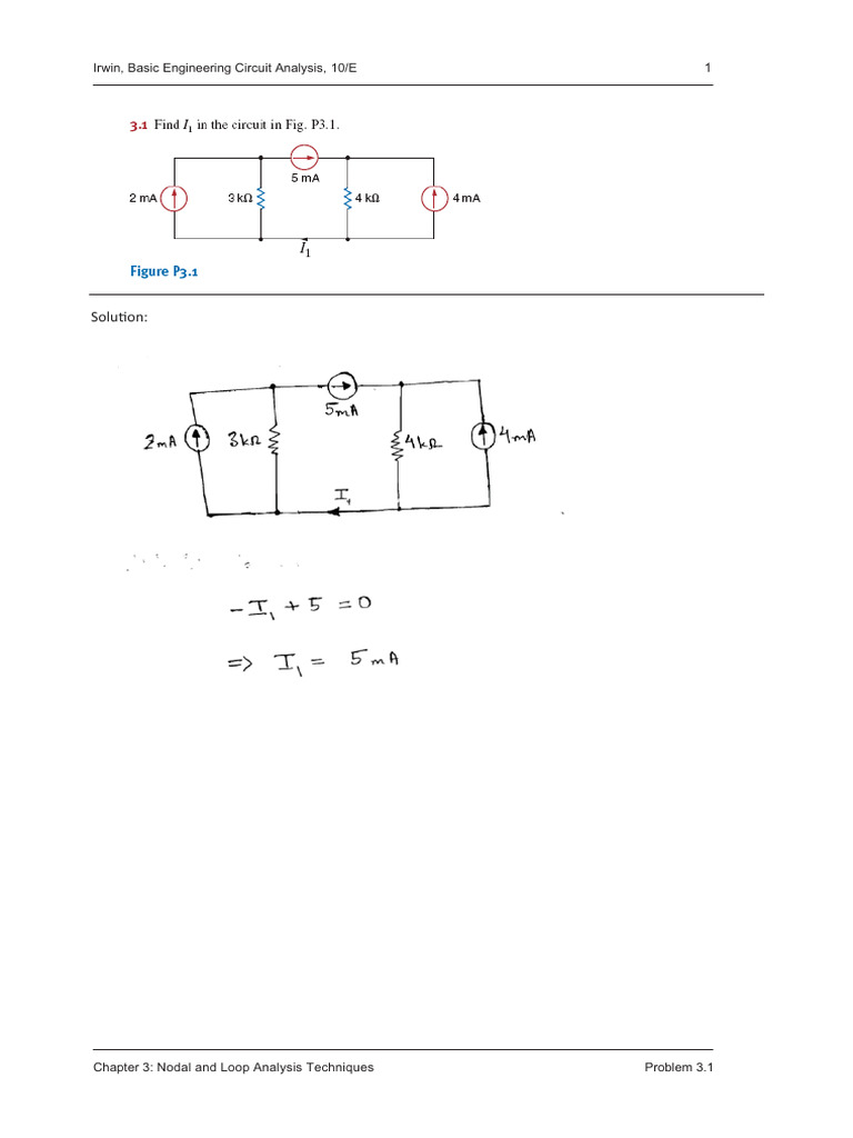 Solution Manual Irwin 10th Edition CH 03 | PDF | Network Analysis (Electrical Circuits ...
