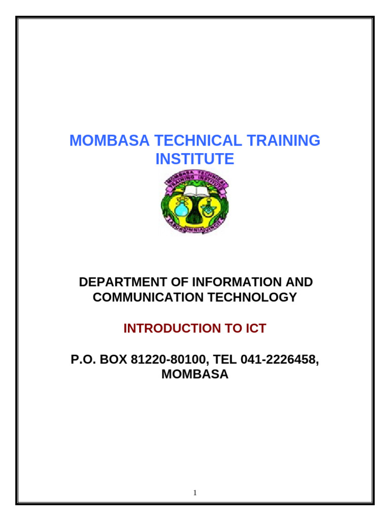 Ict Notes Module 1 1 Pdf