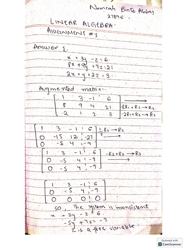 LA Assignment 1 | PDF