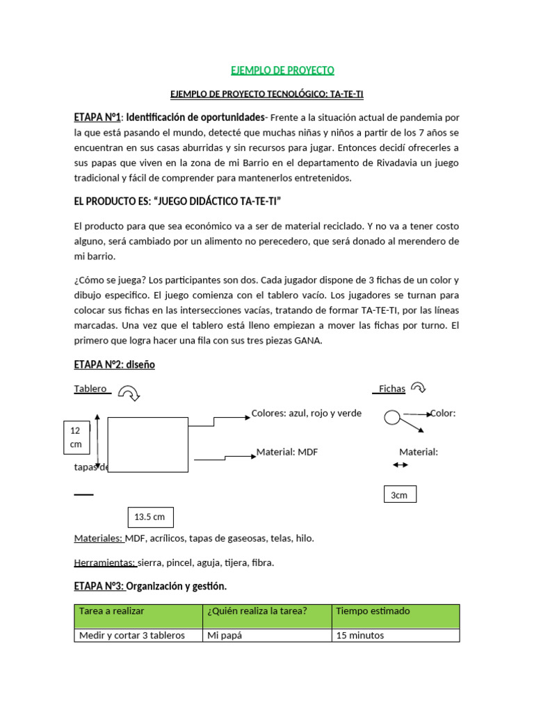 Ejemplo de Proyecto-2° | PDF