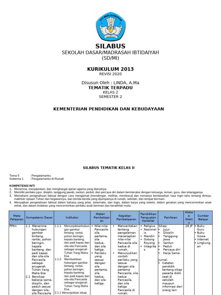 Silabus Tema 5 | PDF