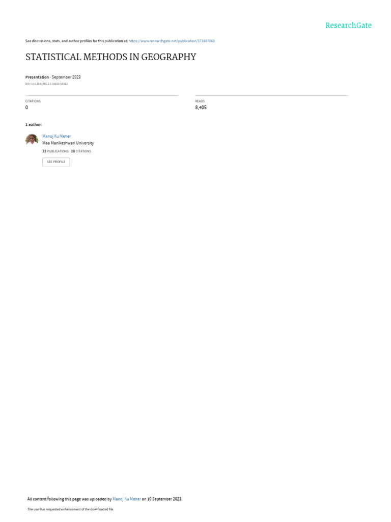 Statistical Methods | PDF