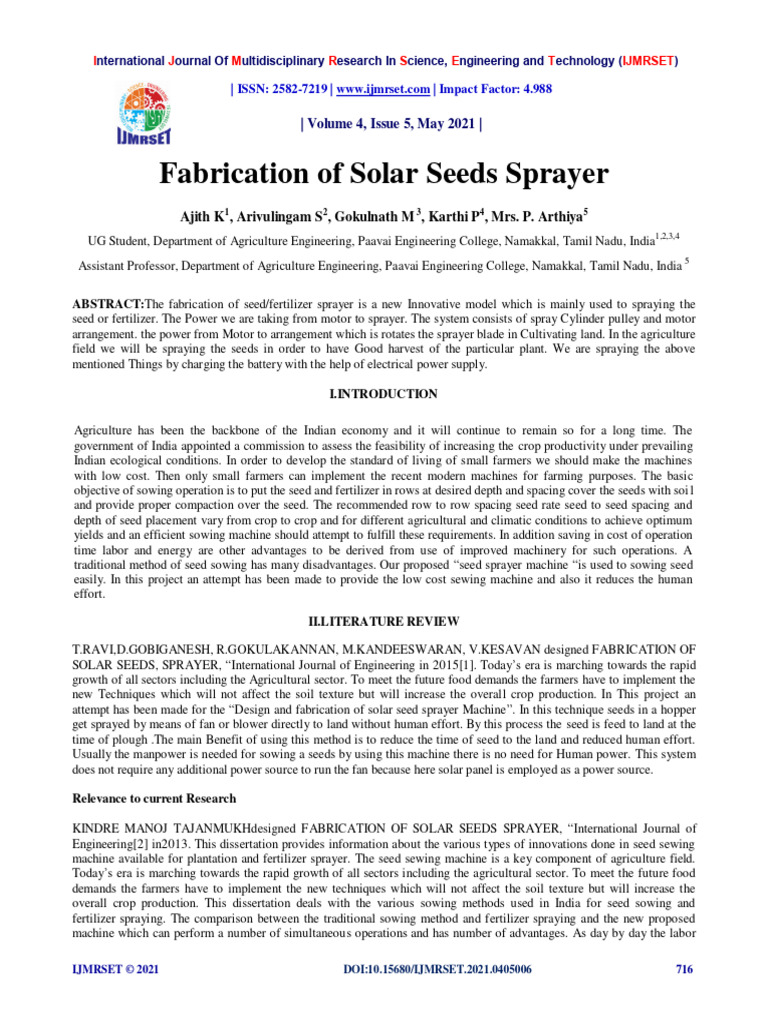 9 - Fabrication of Solar Seeds Prayer | PDF | Electric Motor | Science ...