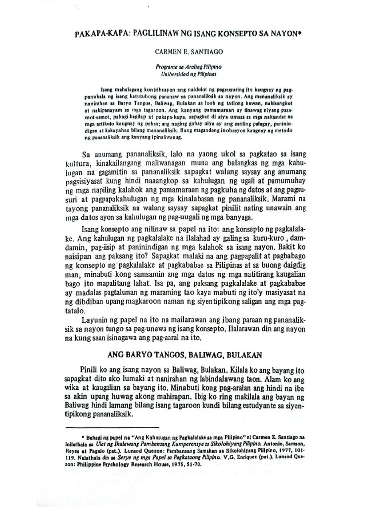 Pakapa Kapa Paglilinaw NG Isang Konsepto Sa Nayon | PDF Pakapa Kapa Paglilinaw NG Isang Konsepto Sa Nayon | PDF