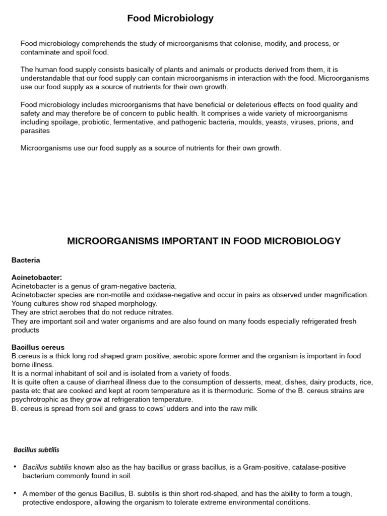 Food Microbiology | PDF