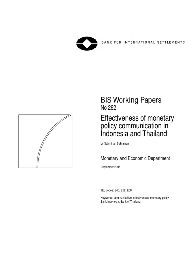 BIS Working Papers: Effectiveness of Monetary Policy Communication in ...