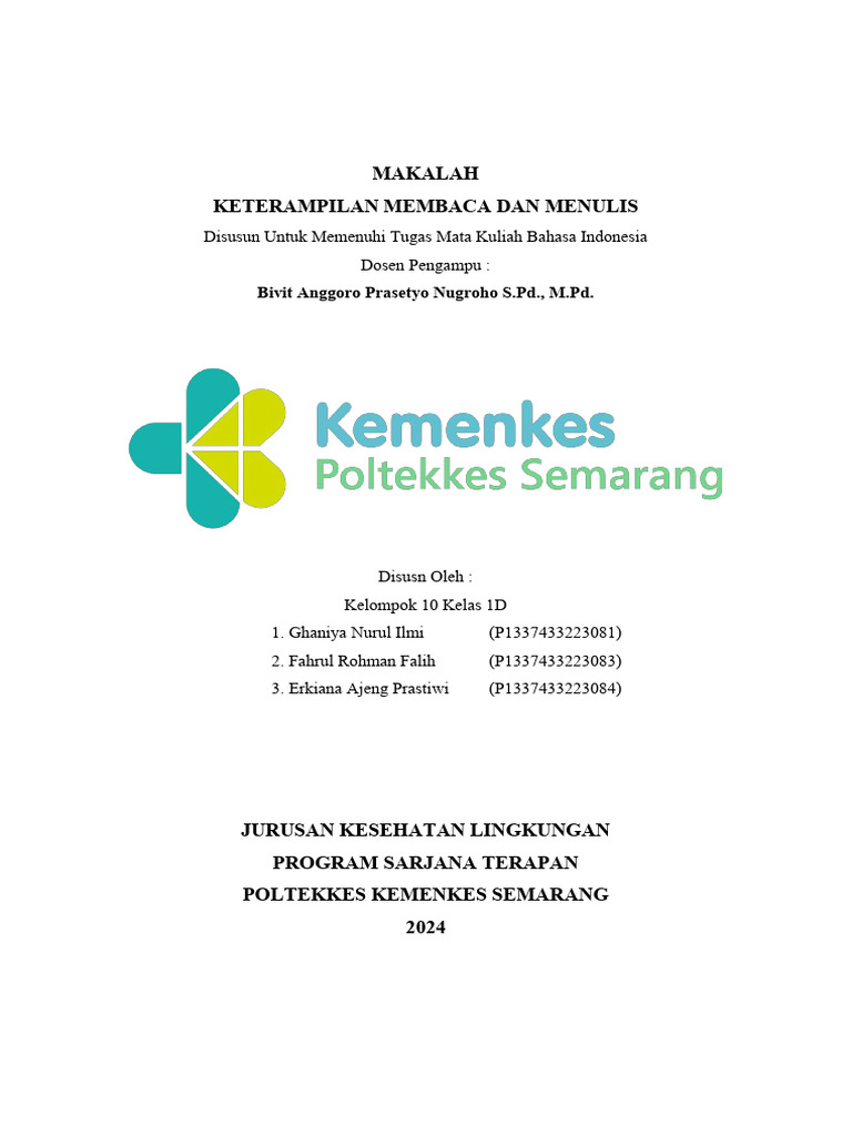 Makalah Indo Keterampilan Membaca Menulis | PDF