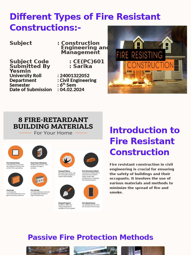 Comparison of Fire Resistant Construction Methods | PDF
