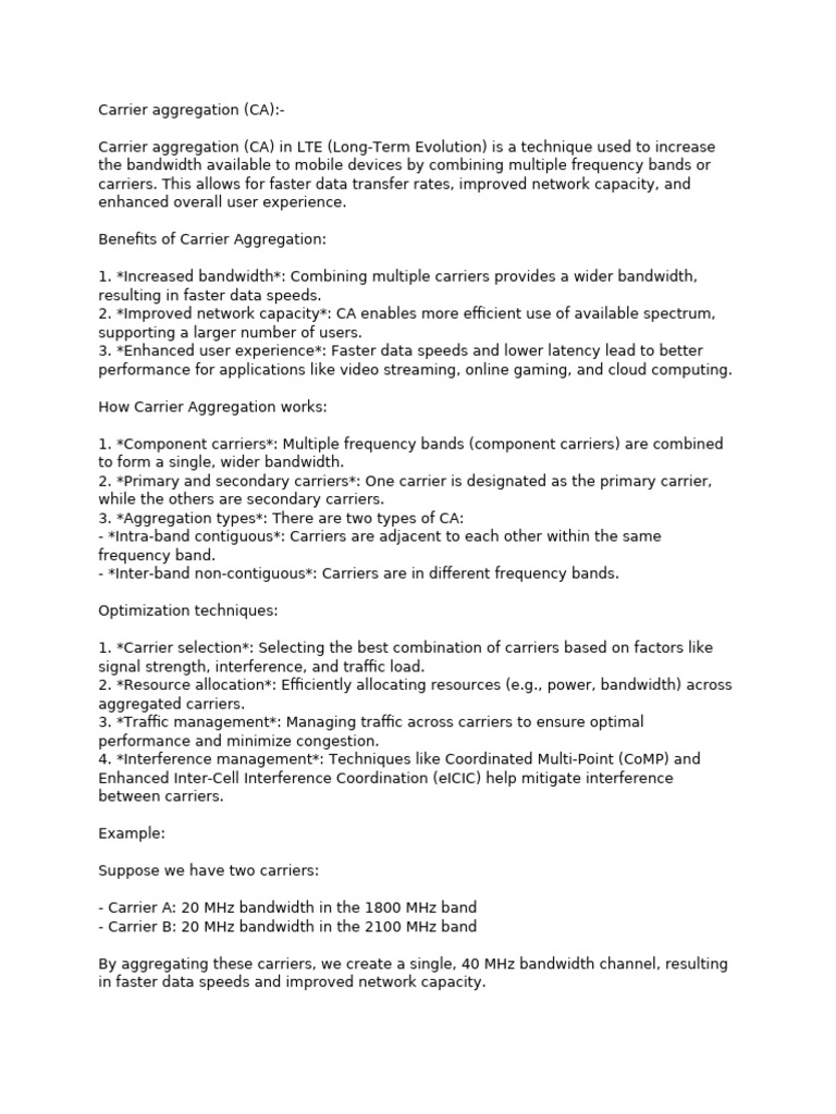 Carrier Aggregation | PDF