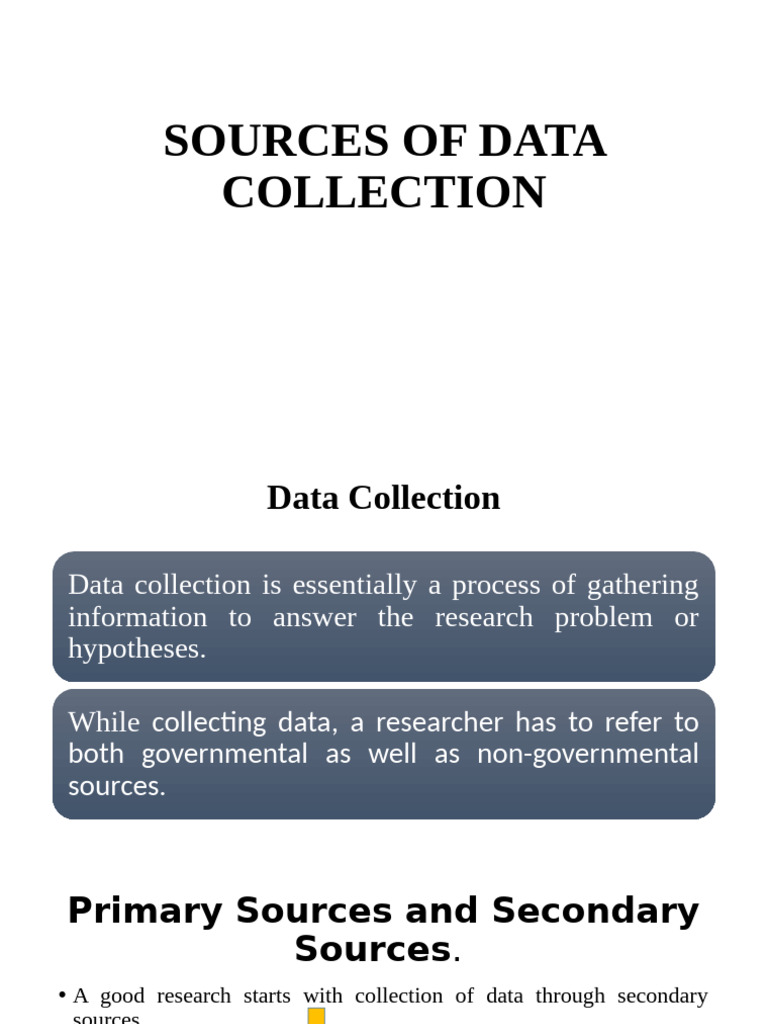 Sources of Data Collection | PDF