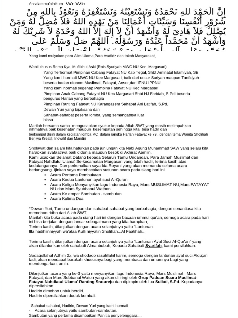 Sample MC Lomba | PDF