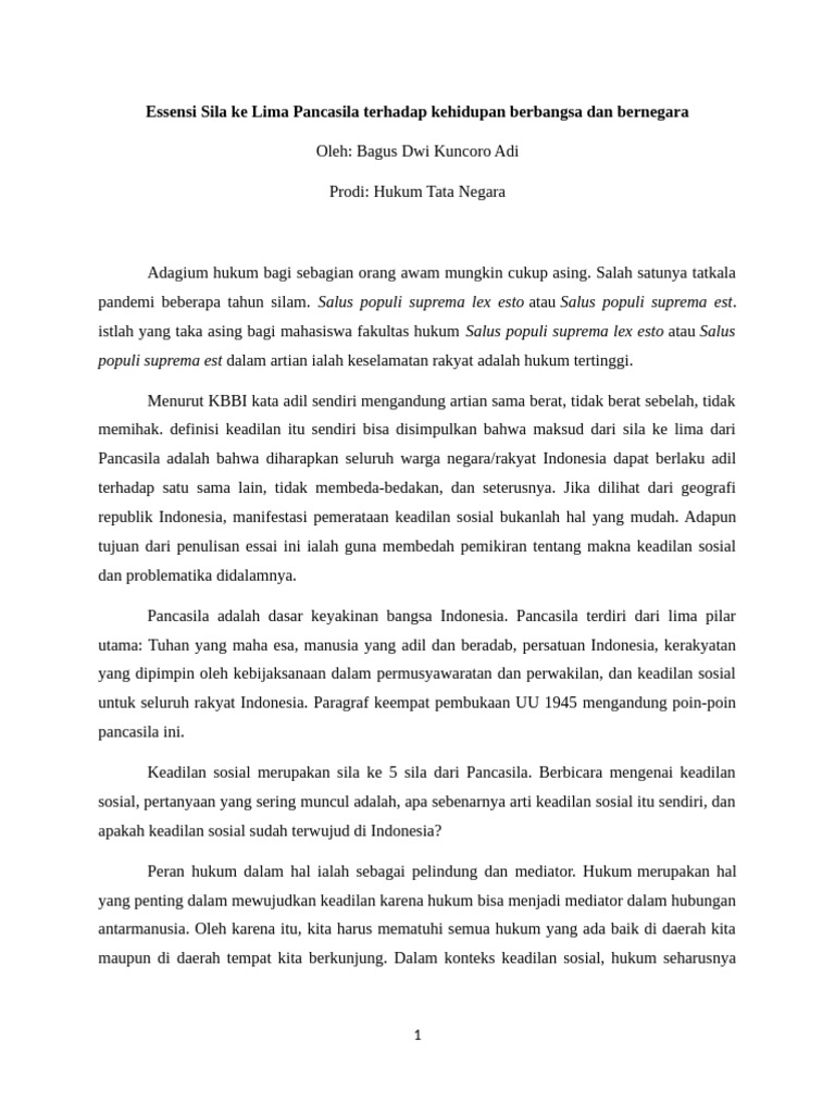 Bagus - Essai PBAK Fakultas | PDF