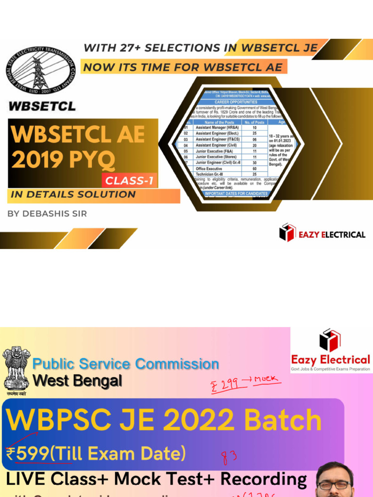Wbsetcl Ae 2019 | PDF | Electric Motor | Electricity
