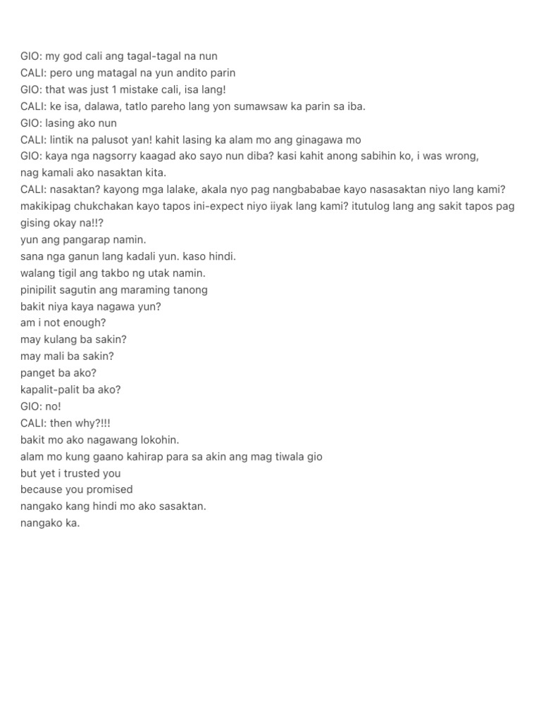 GIO My God Cali Ang Tagal-tagal Na Nun | PDF