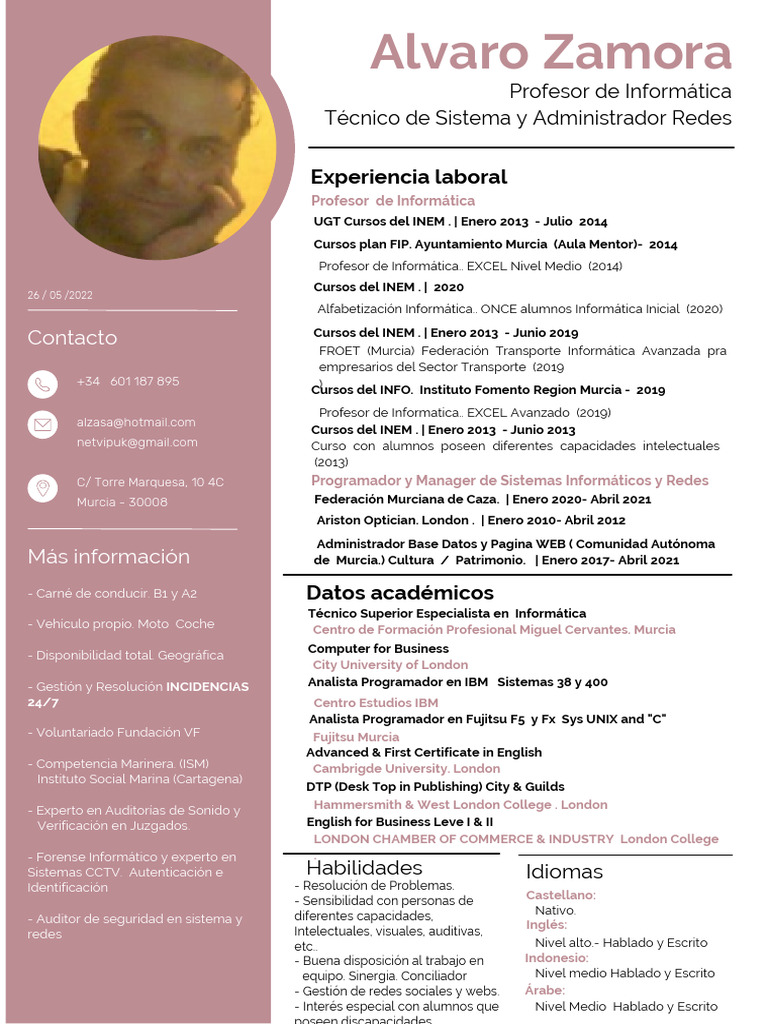 Junio2024 CV Alvaro Zamora | PDF