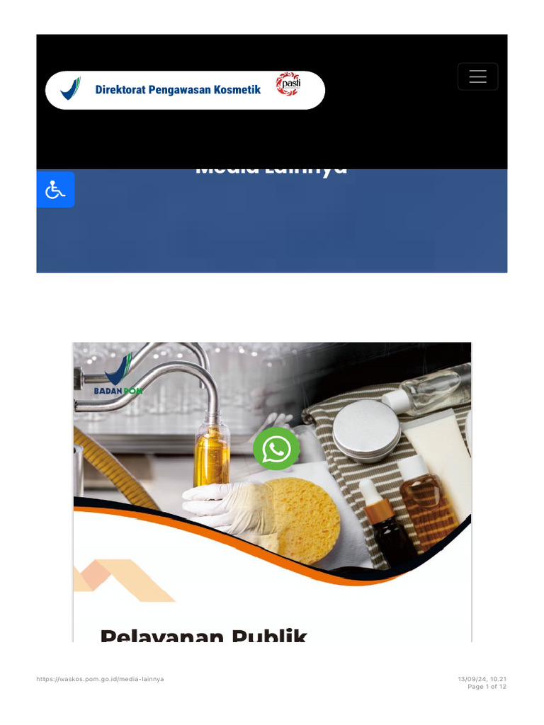 Media Lainnya Direktorat Pengawasan Kosmetik | PDF