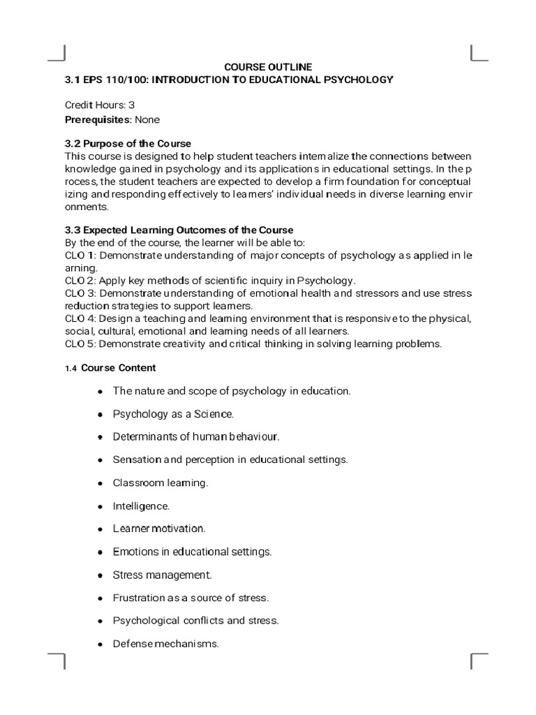 COURSE OUTLINE. and NOTES FOR THE EPS 110 CLASS OF 9TH SEPTEMBER 2024 ...