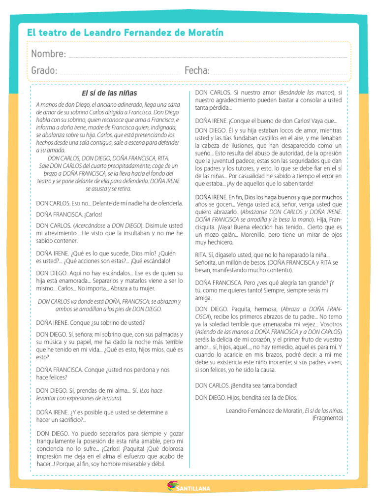 El Teatro de Leandro Fernandez de Moratín (Danna Quiroga 10-2) | PDF