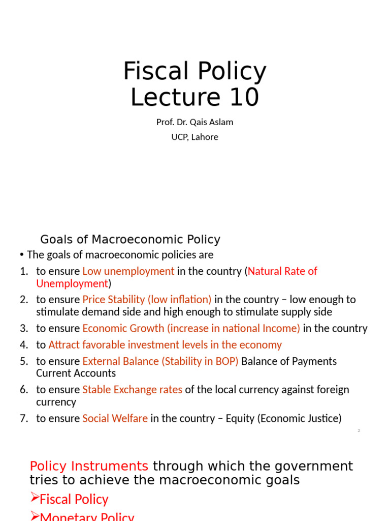 Lecture 22 Fiscal Policy | PDF