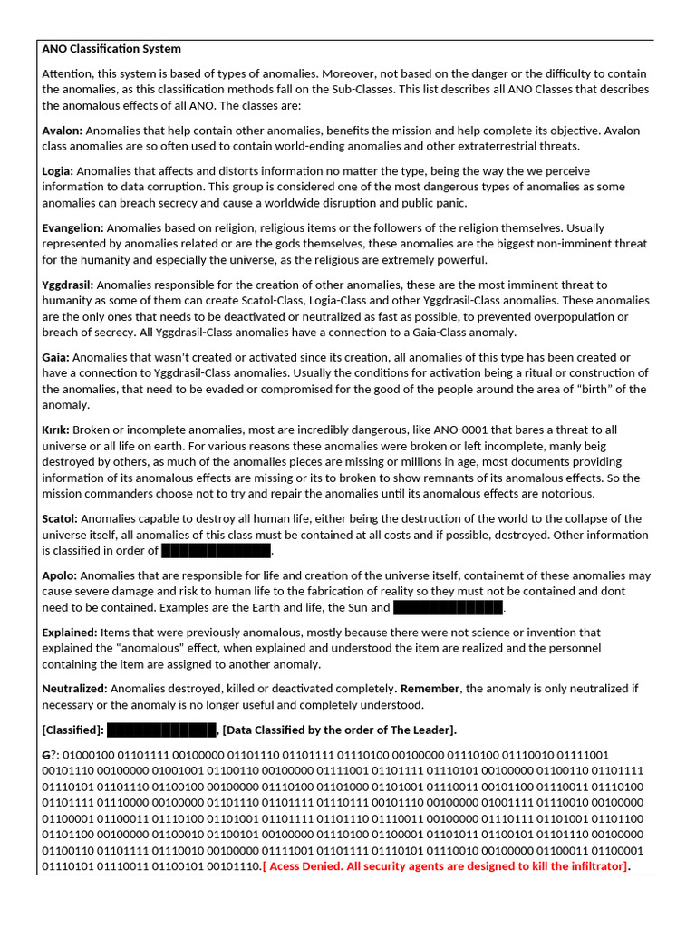 ANO Classification System | PDF