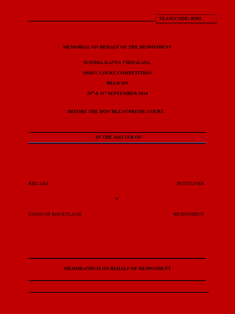 SKV Moot Respondents | PDF