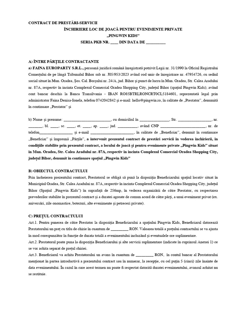 Exemplu de Contract | PDF
