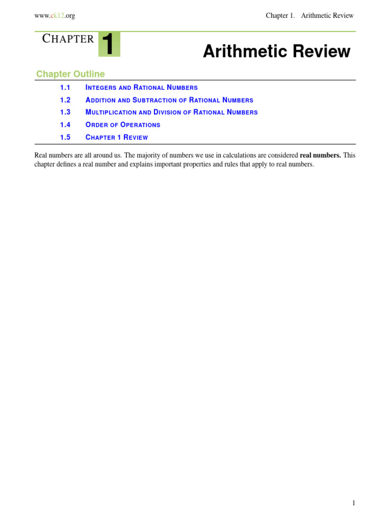 Arithmetic Review 2 Pdf Numbers Multiplication