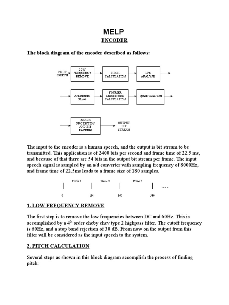 Melp Implementation Guide Pdf Sampling Signal Processing