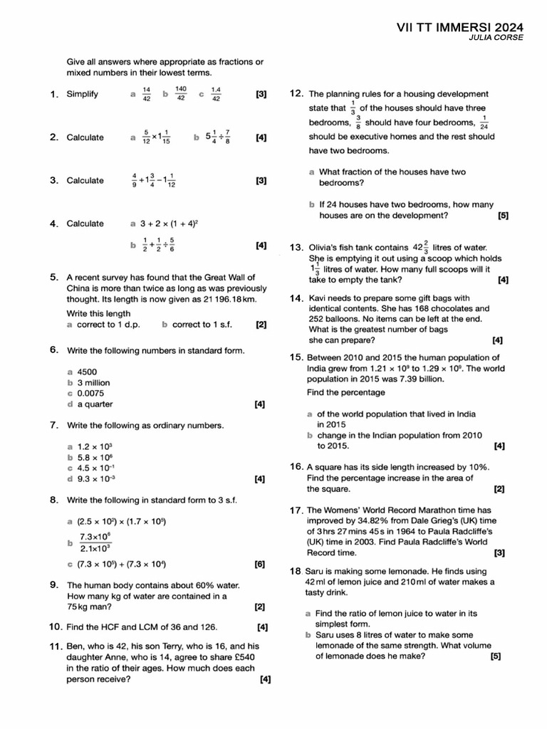 VII TT Imm 2024 | PDF