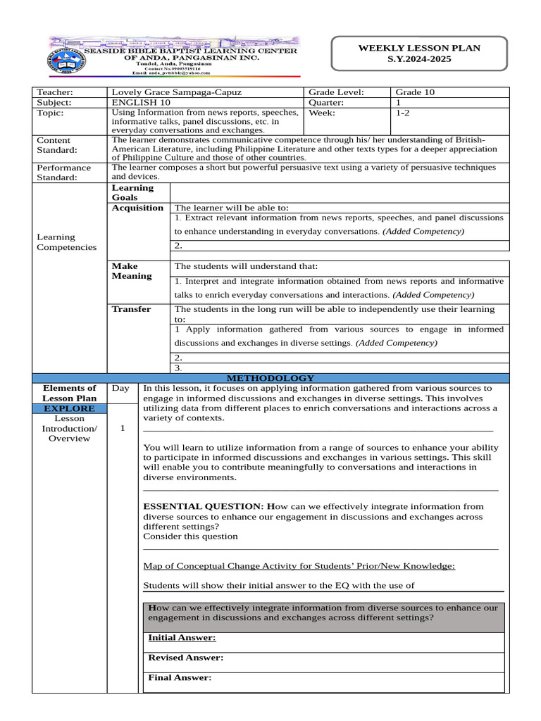 LP q1 w1 and 2 English | PDF
