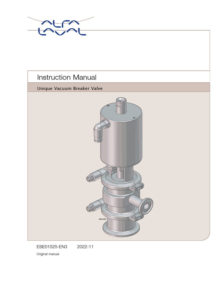 Alfa Laval Unique Vacuum Breaker Valve Intruction Manual | PDF