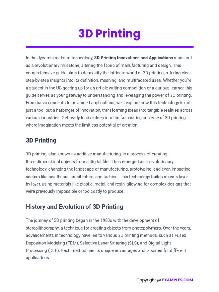 3D Printing | PDF