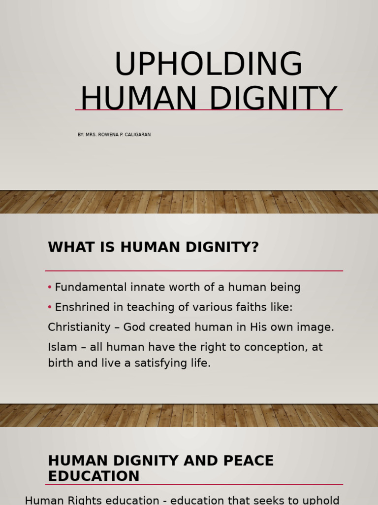 Human Dignity Chap 5 | PDF