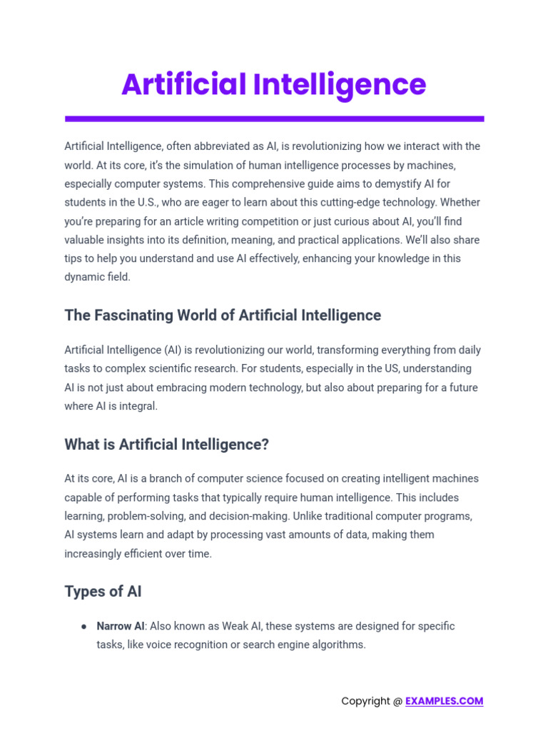 Artificial Intelligence | PDF