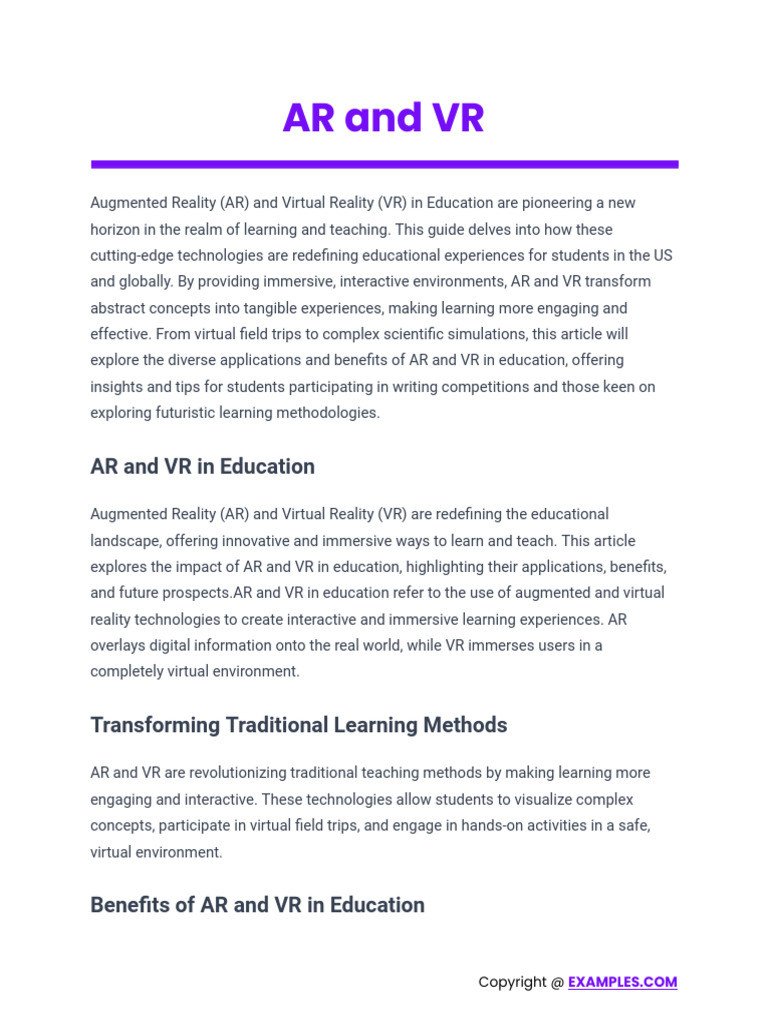 AR and VR | PDF
