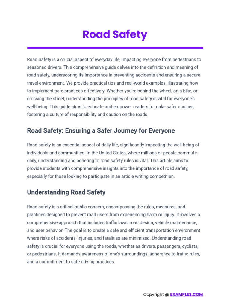 Road Safety | PDF