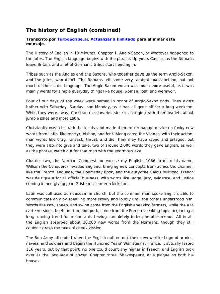 English Language Evolution | PDF | English Language | Anglo Saxons