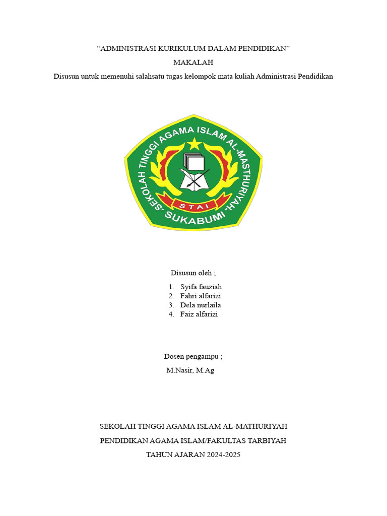 Makalah Adm Pend Kelompok 1 | PDF