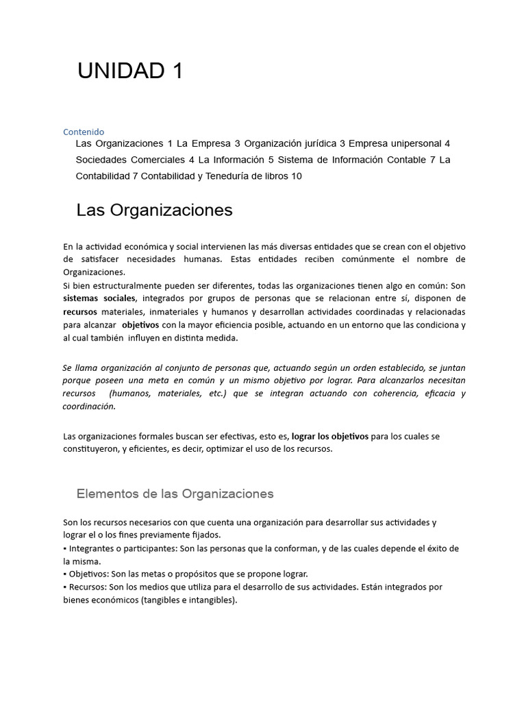 Unidad 1 - Material de Lectura | PDF | Contabilidad | Business