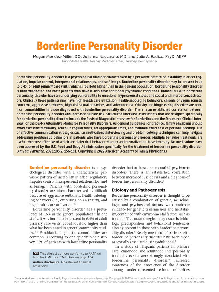 Personalidad Borderline | PDF