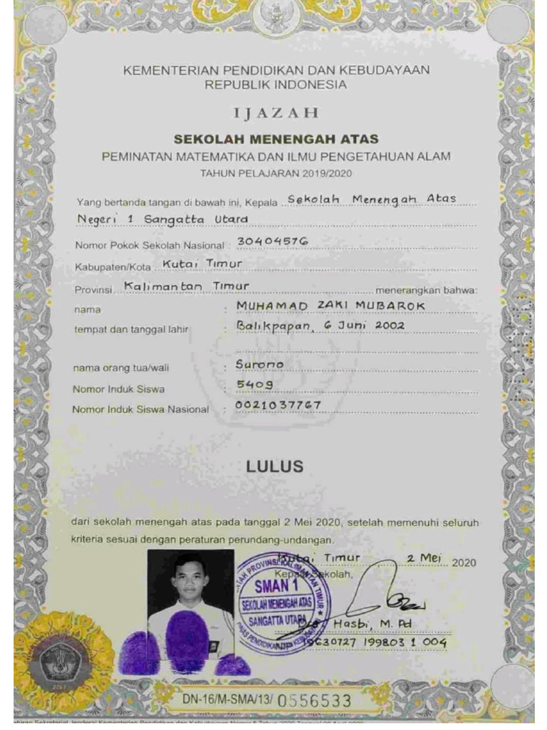 Ijazah M Zaki | PDF