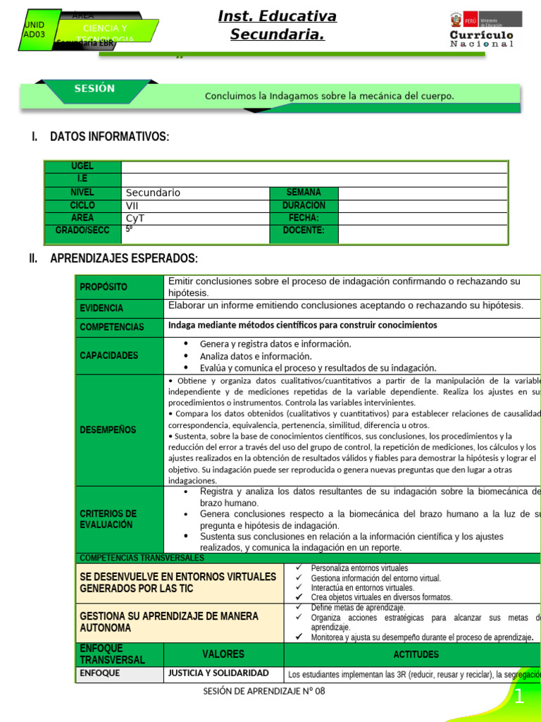 D-5º Ses Act 8-Cyt-U3 | PDF